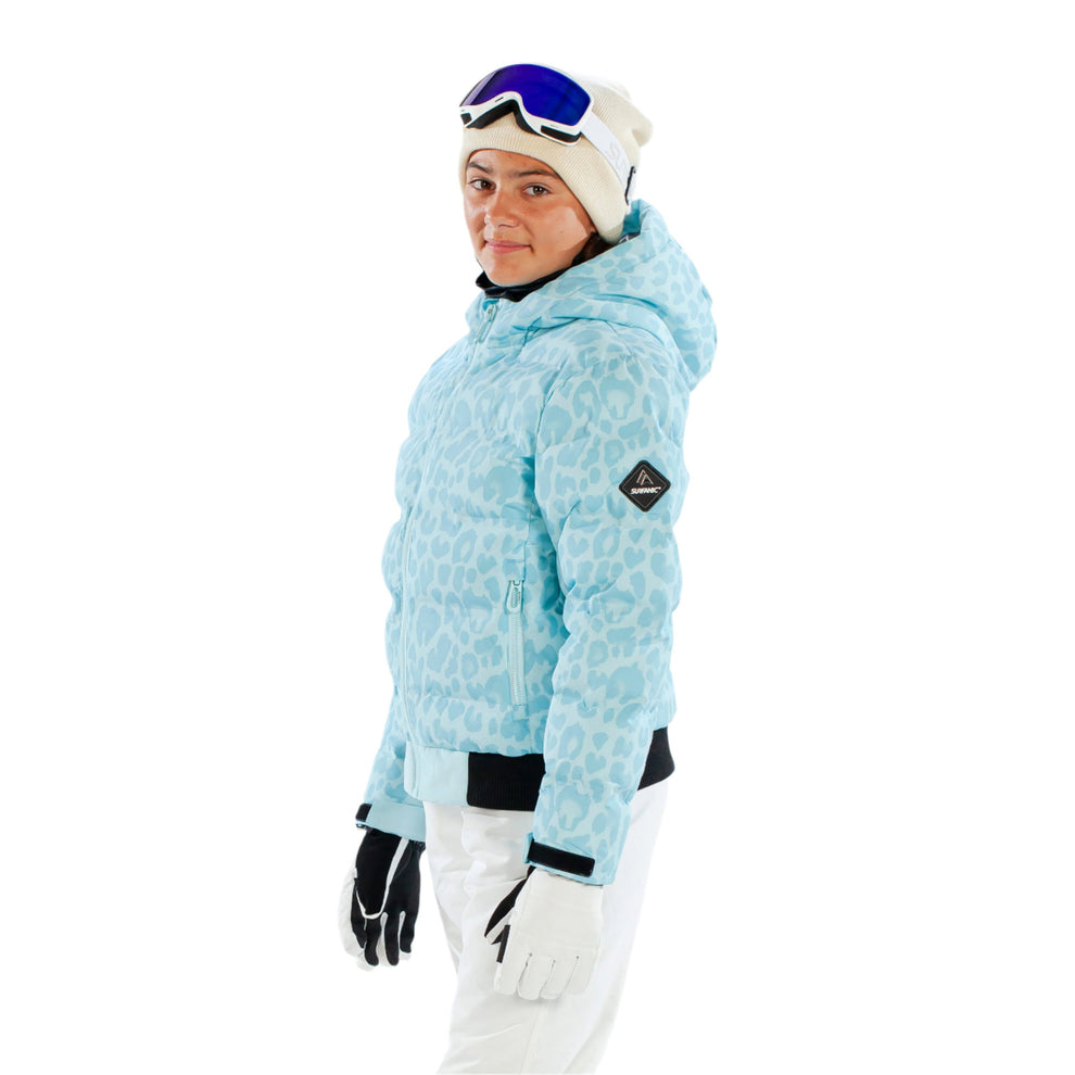Ski Jacket - Surfanic Venice Leopard Girls - Clearwater Blue – Megaski