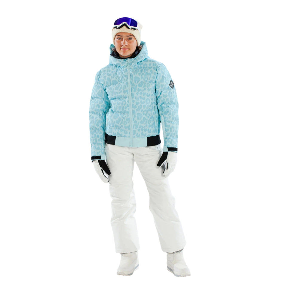 Ski Jacket - Surfanic Venice Leopard Girls - Clearwater Blue – Megaski